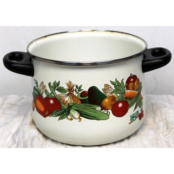 VTG 80s Sidral Aga Stock Pot Vegetable Print Design Retro - Etsy