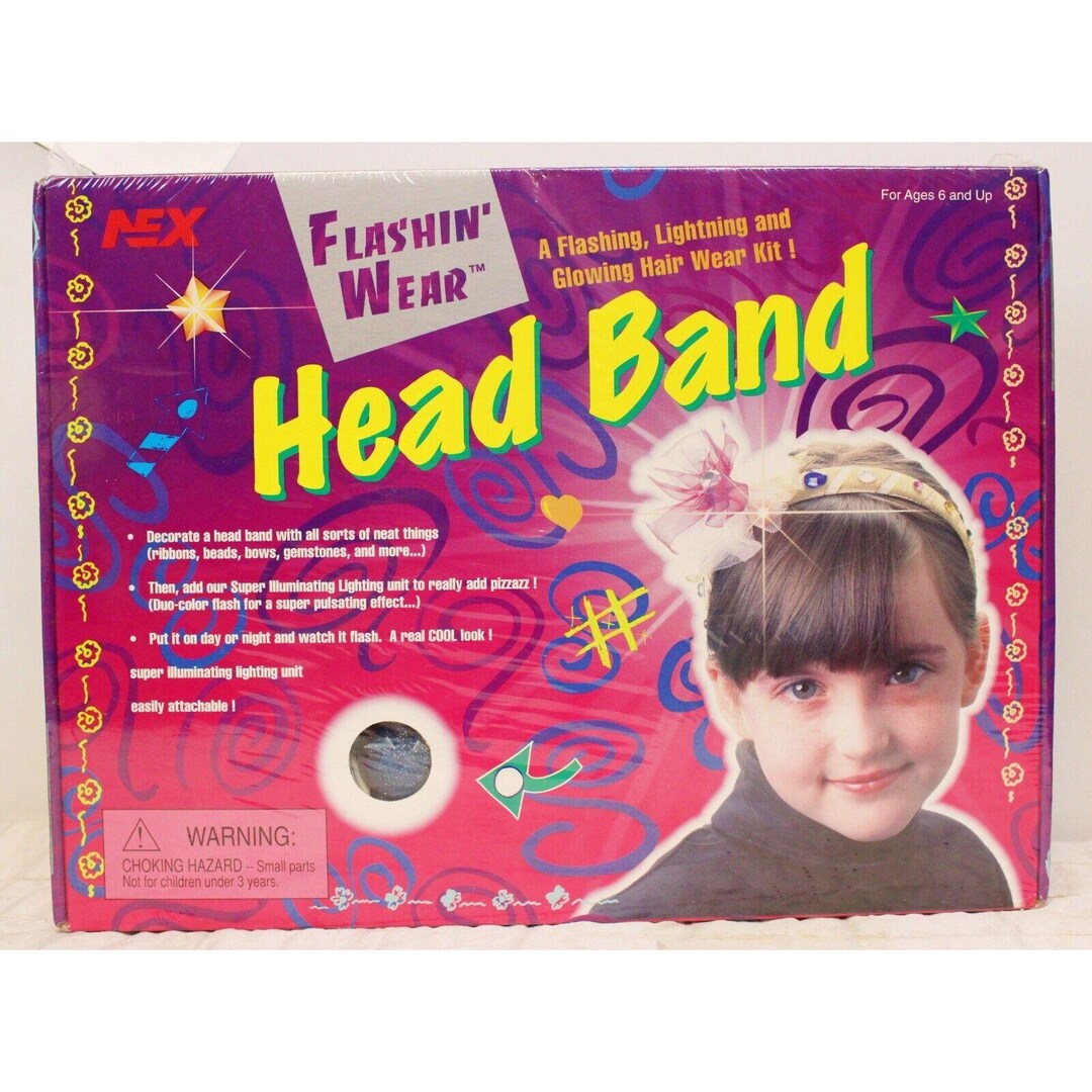 Vtg 1999 NEX Flashin' Wear Head Band Kit Maker Light up New Glowing ...