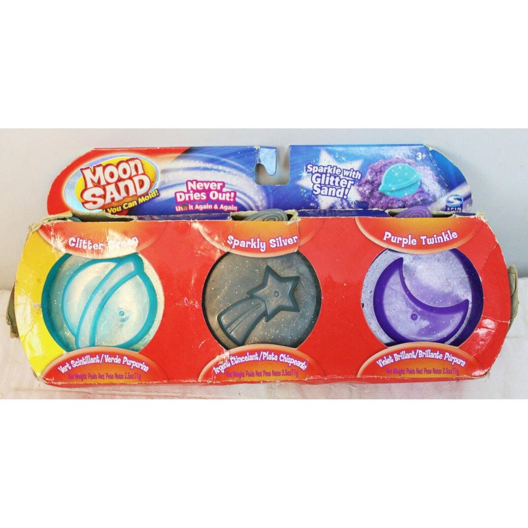 Moon Sand Kinetic Kids Toy Glitter Sparkle Space Green Silver Purple ...