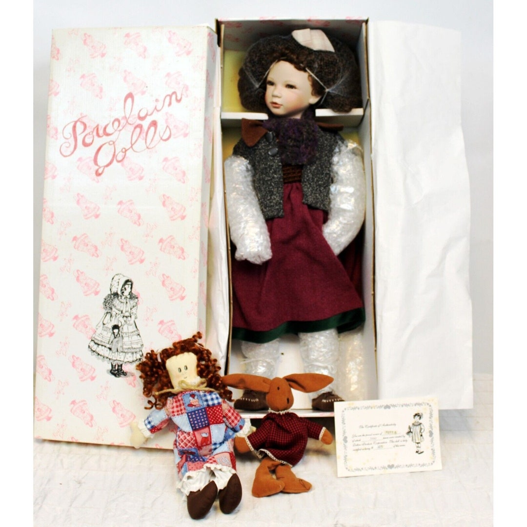 Delton Mackenzie Porcelain Doll 23'' 7077-5 Collector Brown Hair Rag ...