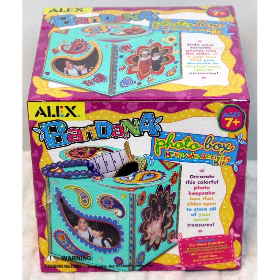 Vtg 2000 ALEX Bandana Photo Box Keepsake Activity Kit Memory Sparkle ...