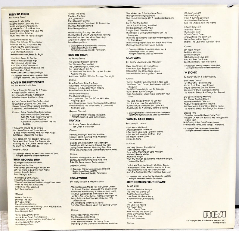 3 VTG 1980s Alabama Albums Records Vinyls LP Country Roll on Self ...