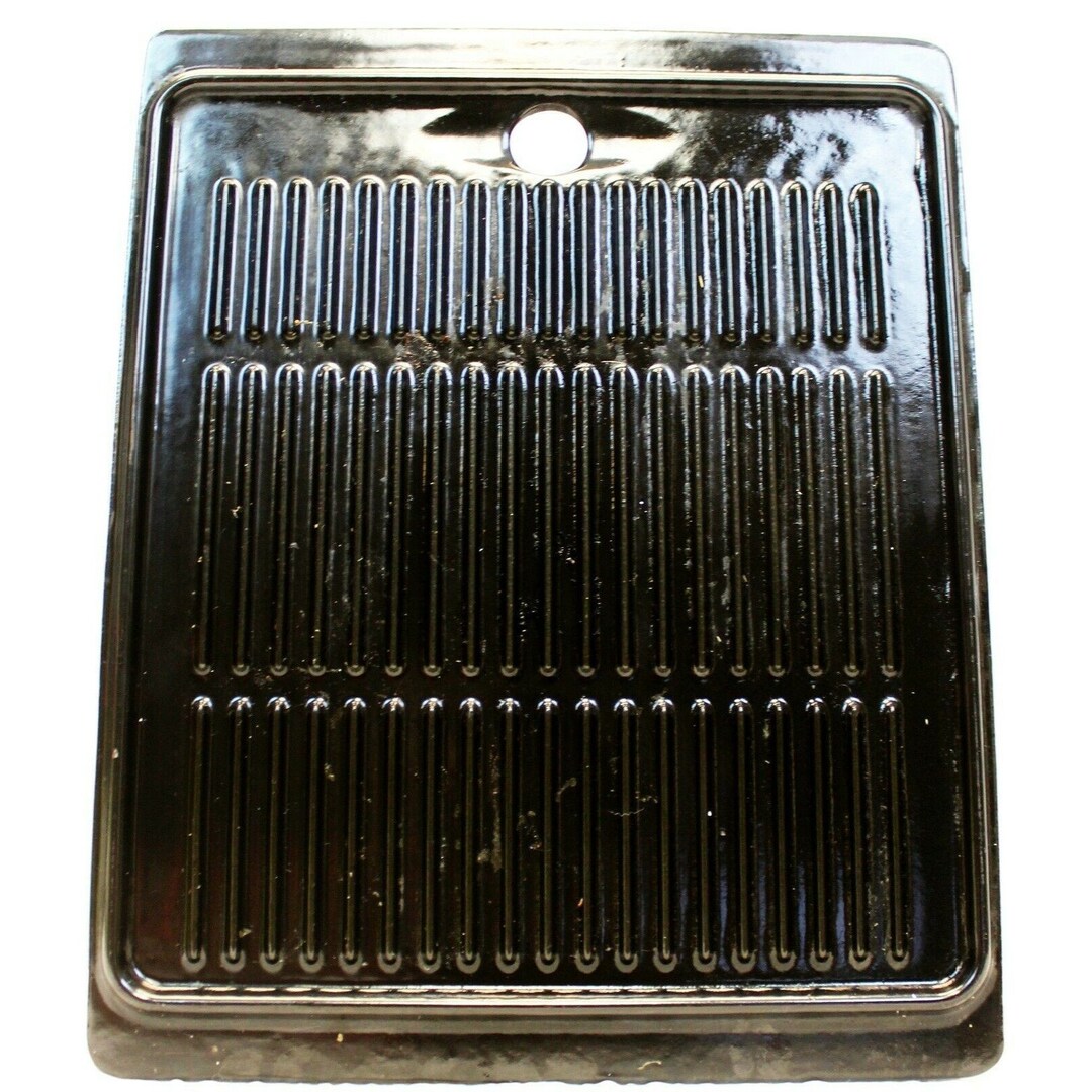 Black Enameled Cast Iron Broiler Pan Top Replacement Smooth Grill Bake ...