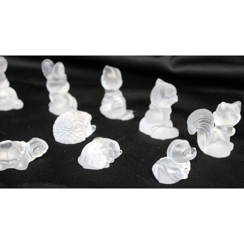 VTG 12 Pc German Mini Frost Glass Animal Menagerie Lead Crystal Goebel ...