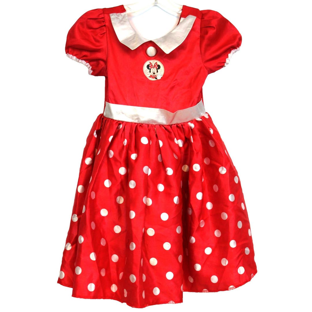 2001 Y2K Disney Store Minnie Mouse Costume Dress up 4/6 Collar Polka ...
