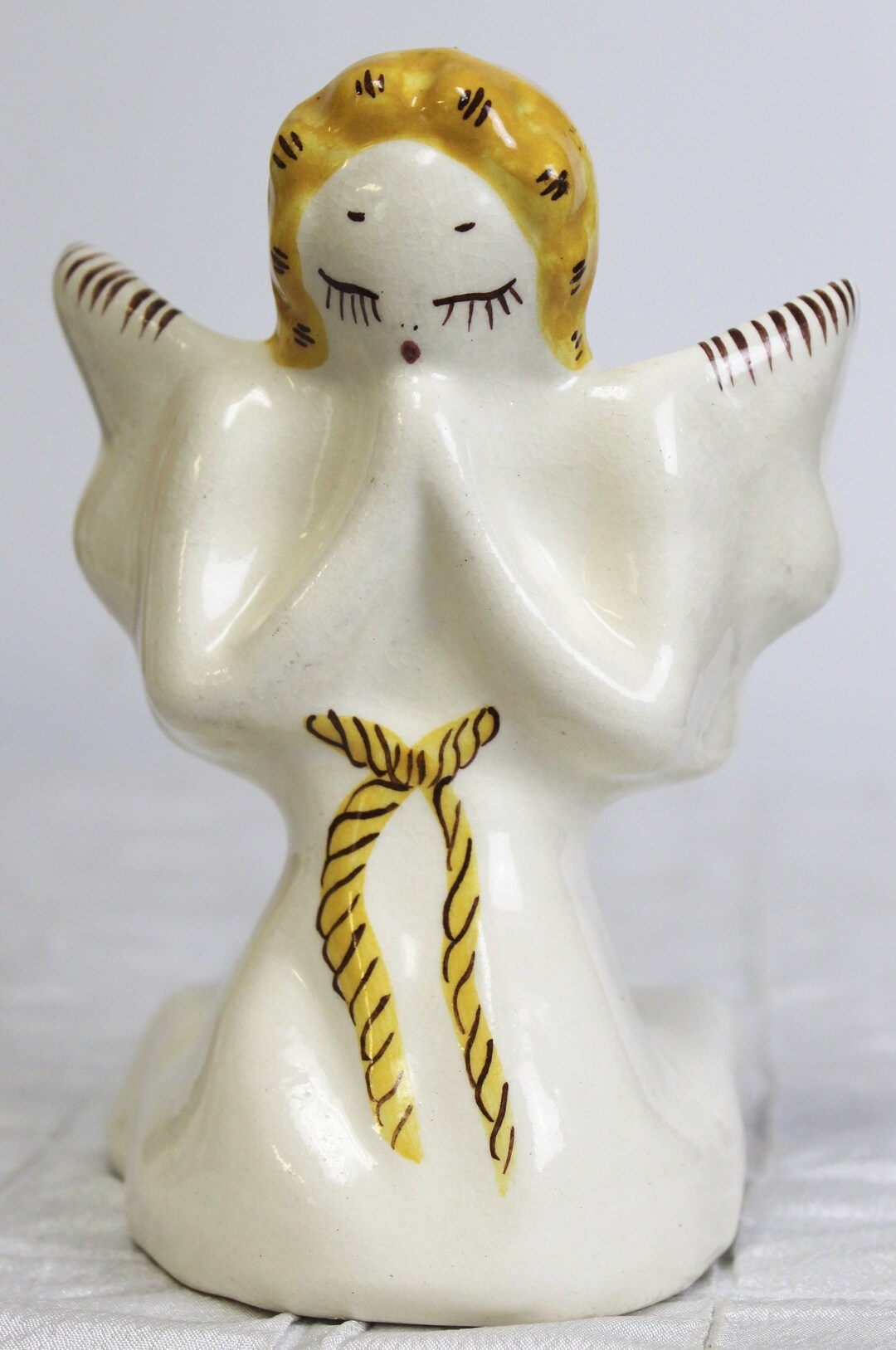 Ariston Products Ceramic Angel Planter Vase Kneeling Praying Open Wing ...