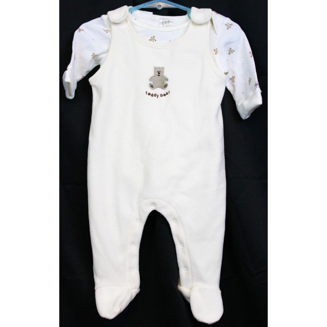 2-pc GAP Newborn Fleece Teddy Bear Pajamas Sz 3-6 M Cute Long Sleeve ...