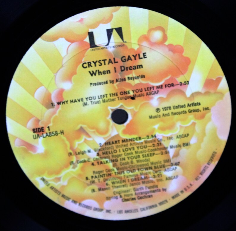 1978 Crystal Gayle When I Dream Vinyl LP United Artists Record | Etsy