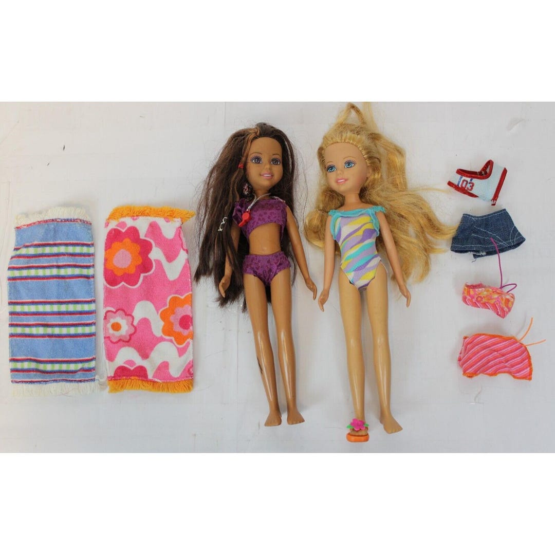 Barbie 3 Wee Friends Splash! Splash! Set Stacie Janet Dolls Swimsuit ...