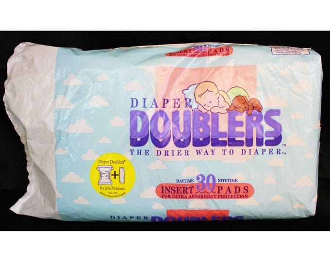 Vtg 1995 Diaper Doublers 30 Insert Pads Daytime Nitetime Disposable ...