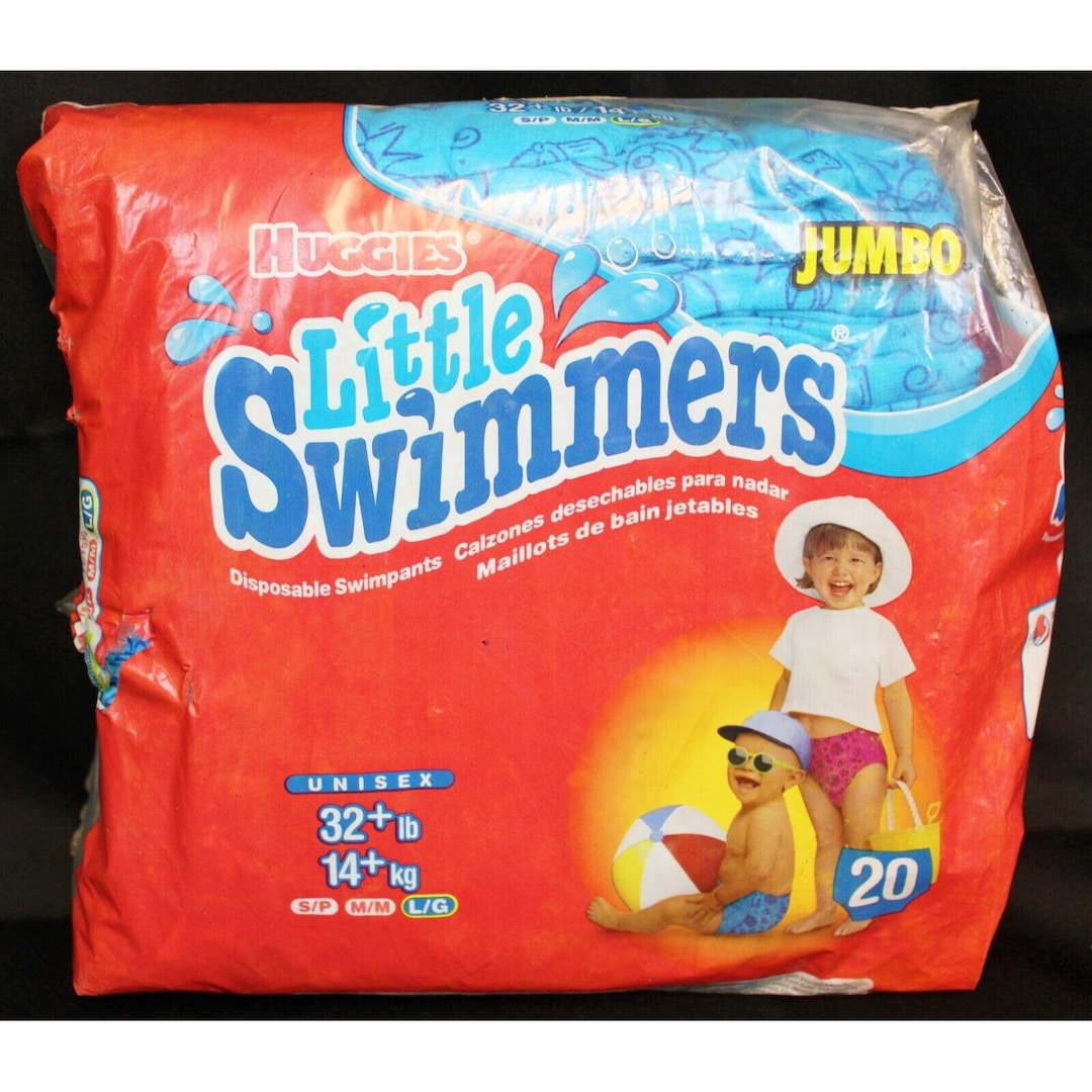20 Vtg 2000 Huggies Little Swimmers Diapers Sz L Jumbo Blue Disposable ...