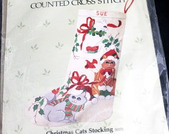 Snowlady Stocking Counted Cross Stitch Kit 50973 by Sandi - Etsy