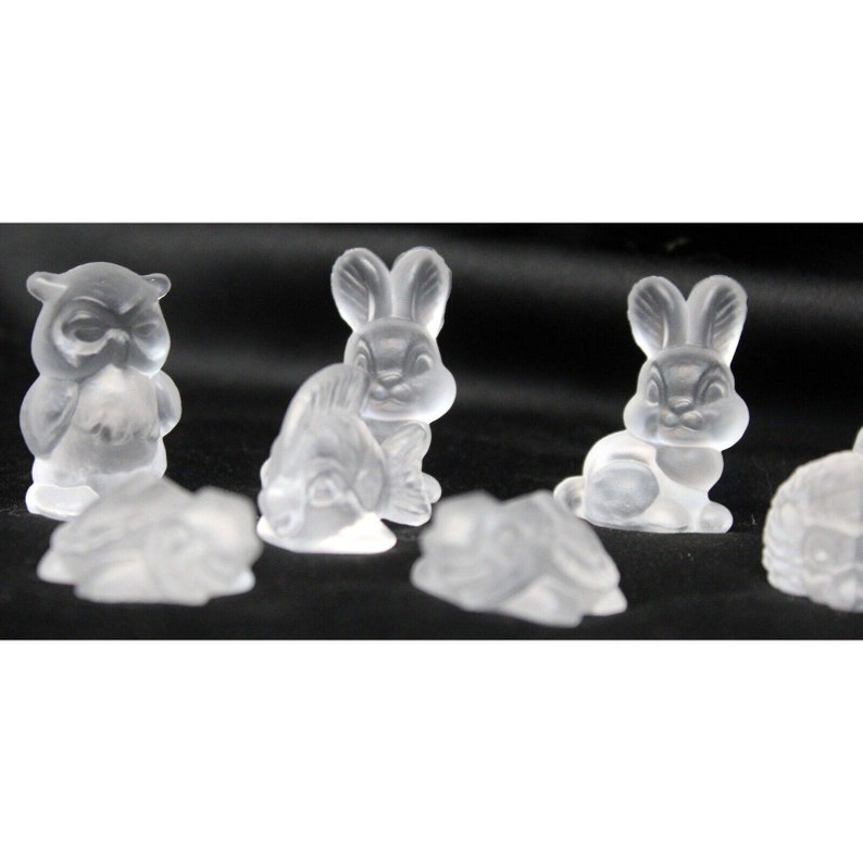 VTG 12 Pc German Mini Frost Glass Animal Menagerie Lead Crystal Goebel ...