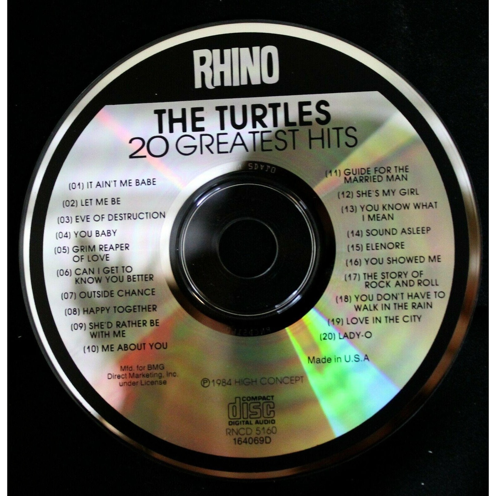 Vtg 1984 the Turtles 20 Greatest Hits CD Rhino Records Music - Etsy