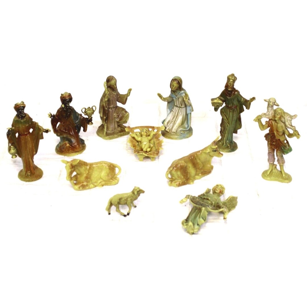 12 Pc VTG Nativity Set Fontanini-style Italian Mary Jesus Joseph 3 ...