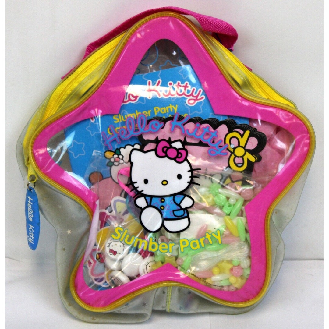 Vtg 2000 Sanrio Hello Kitty Slumber Party Kit Bracelet Making Stickers ...