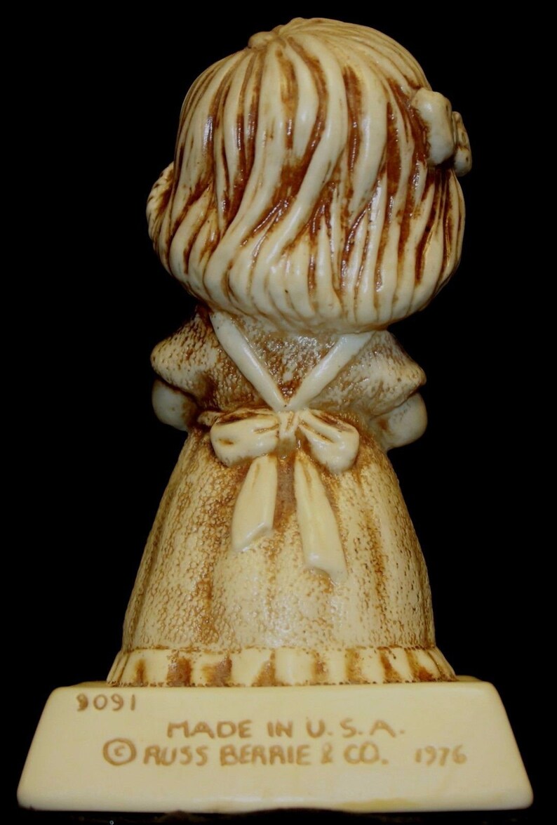 Russ Berrie 1976 Trophy Big Eyes Girl Ivory Brown Told You Lately Youre ...