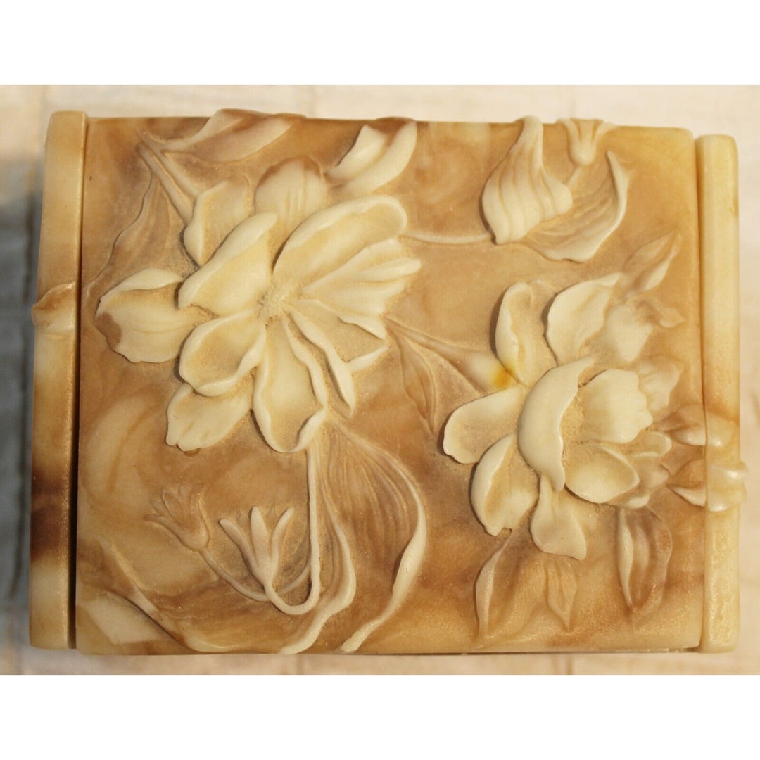 Avondale Small Trinket Box Brown Beige Genuine Crushed Glass Smooth ...