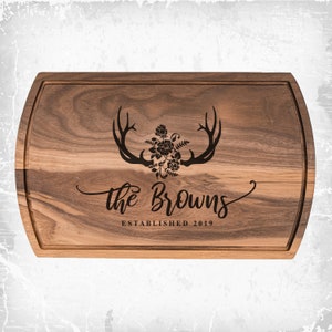 Personalized Cutting Board Deer Antlers Custom Charcuterie - Etsy