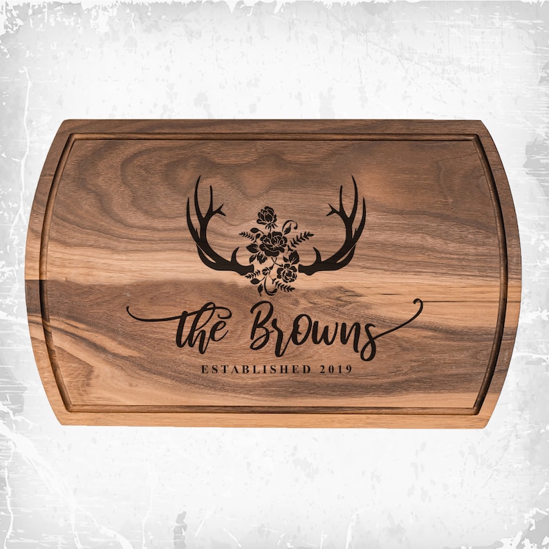 Personalized Cutting Board Deer Antlers Custom Charcuterie - Etsy