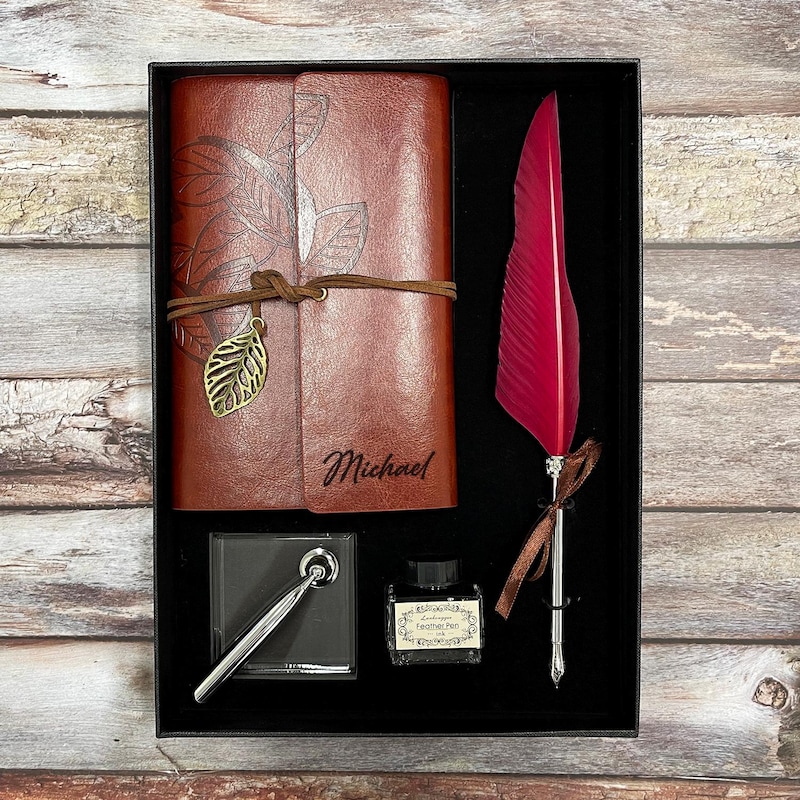 Vintage Quill Pen Set - Etsy