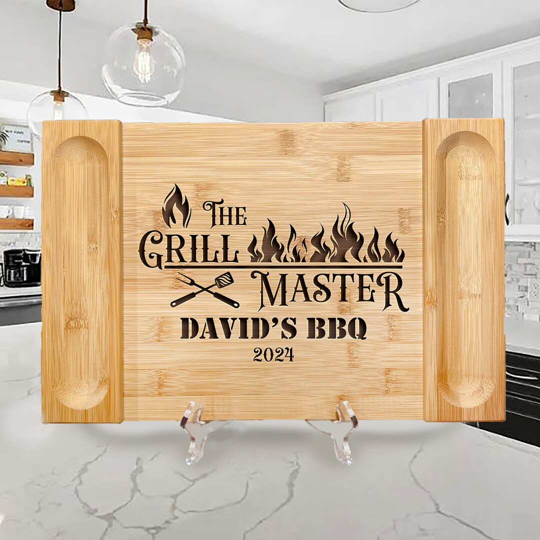 Personalized BBQ Cutting Board Custom Christmas Gift Idea, Wooden Grill ...