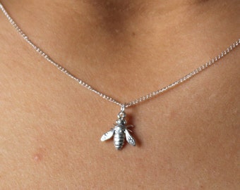 Handmade Sterling Silver Bee Necklace - Etsy