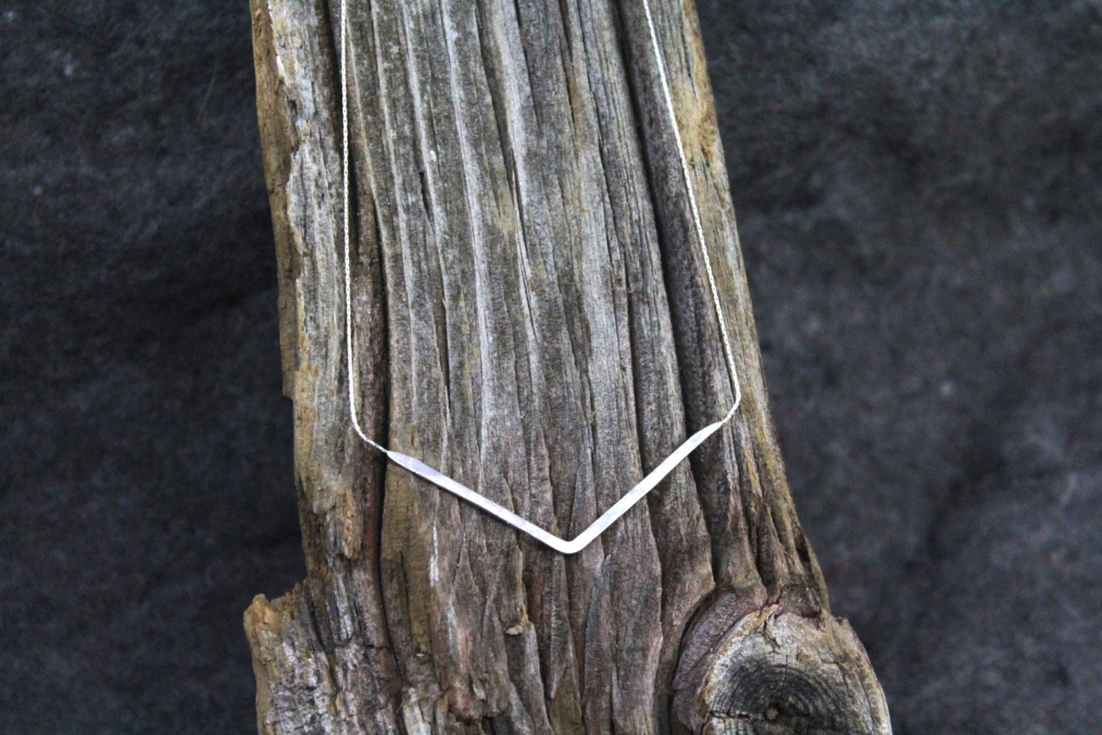 Geo Short Triangle Sustainable Sterling Silver Necklace Hand - Etsy Canada