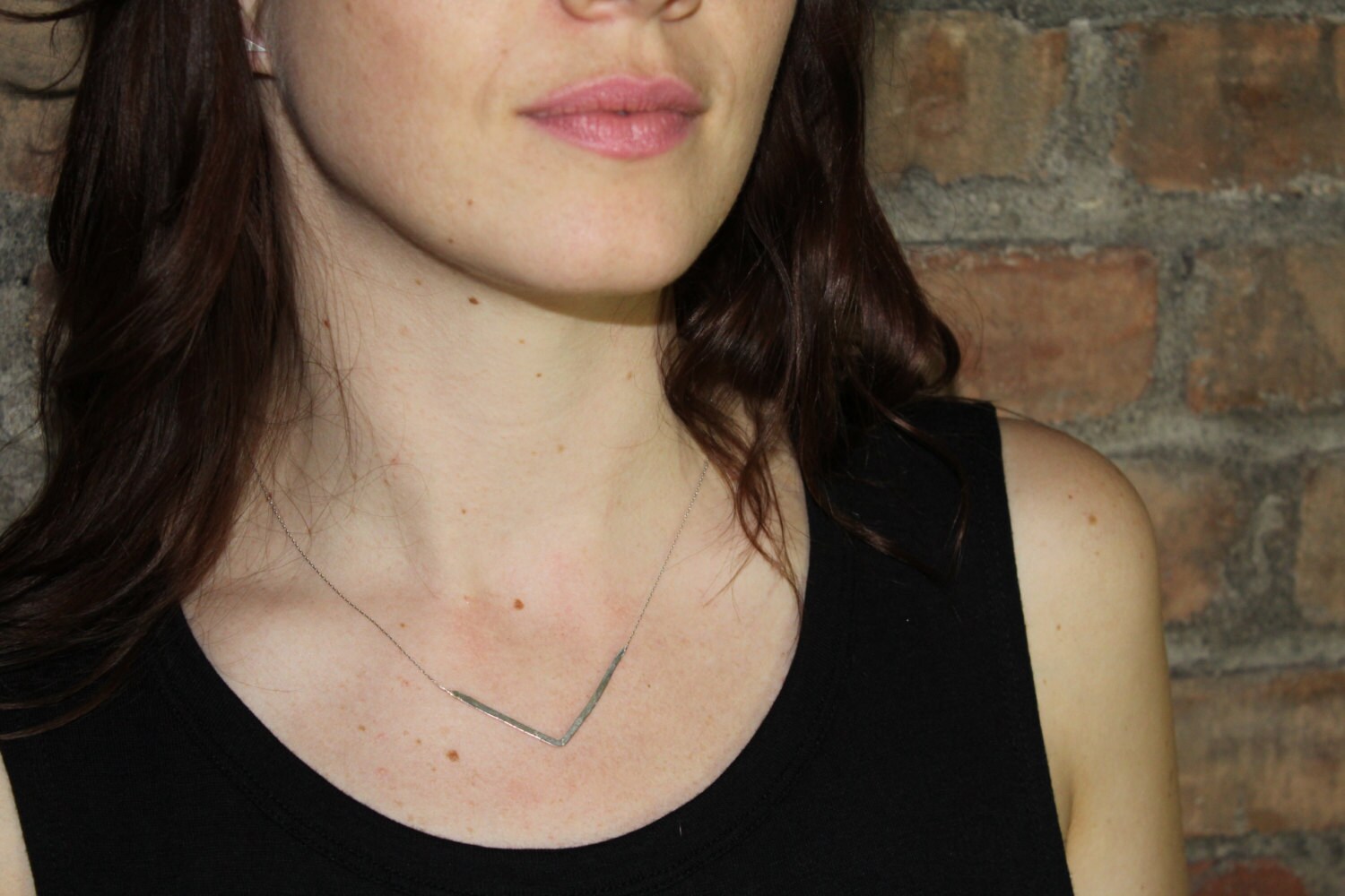 Geo Short Triangle Sustainable Sterling Silver Necklace Hand - Etsy Canada