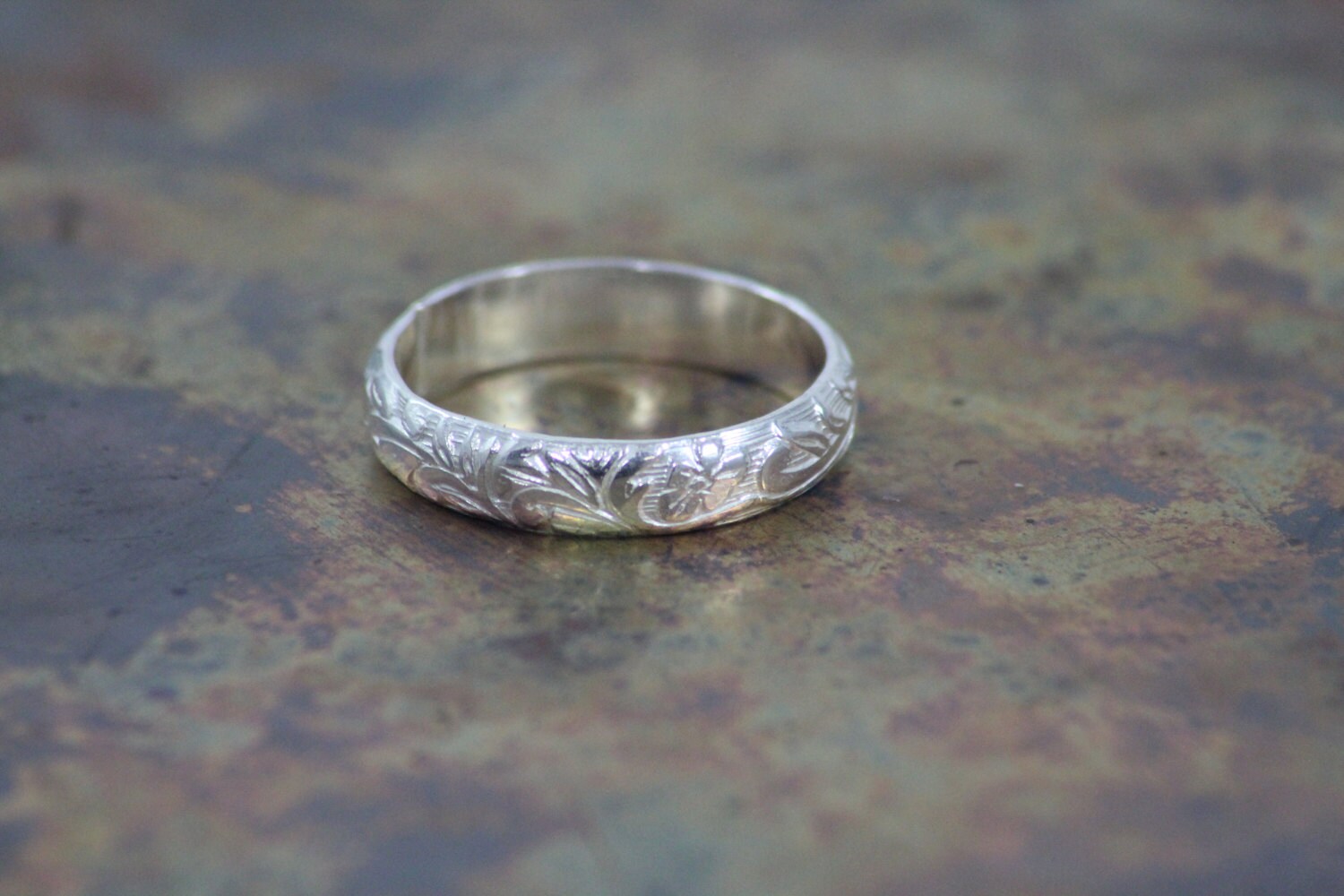 Sterling Silver Flower Pattern Ring Sustainable Sterling - Etsy Canada