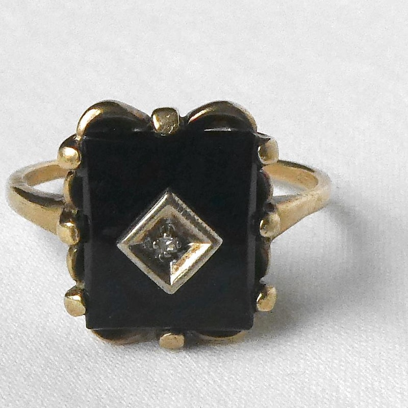 Art Deco Onyx Ring - Etsy