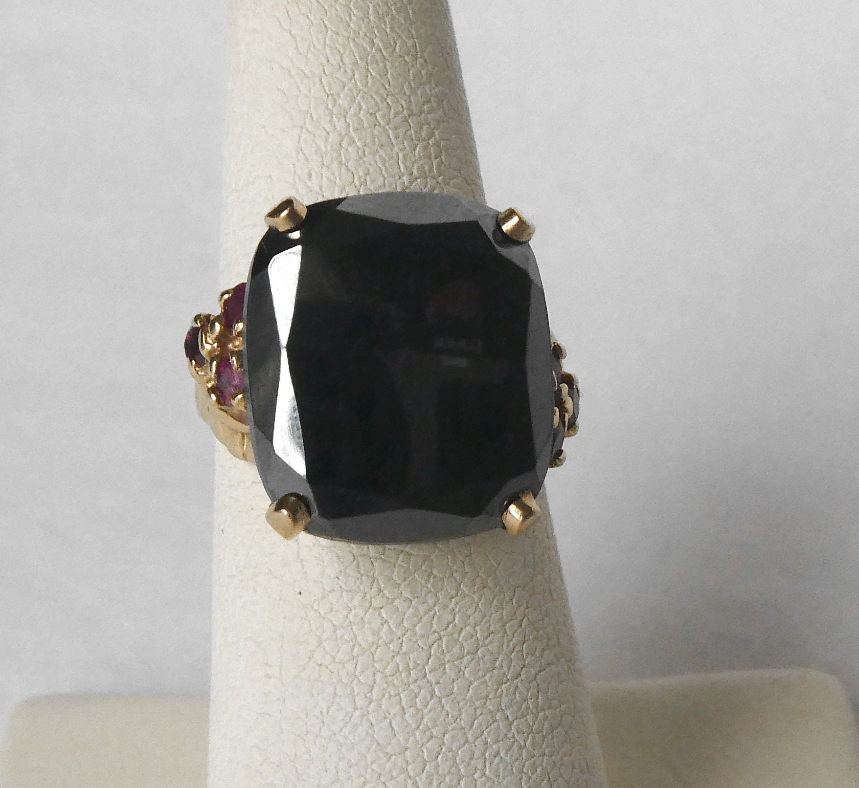Vintage Retro Art Deco Black Spinel Ruby Ring 14k Gold 1940s - Etsy