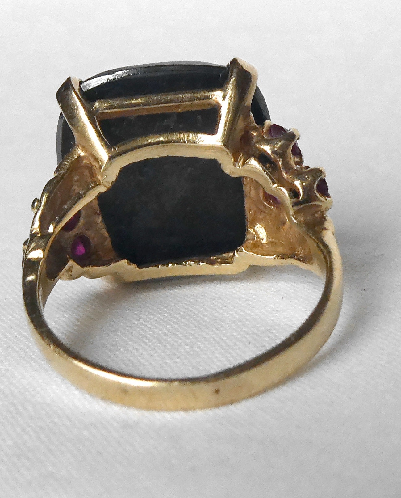 Vintage Retro Art Deco Black Spinel Ruby Ring 14k Gold 1940s - Etsy