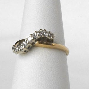 Natural Diamond 14k Gold Crossover Wave Minimalist Band Ring - Etsy