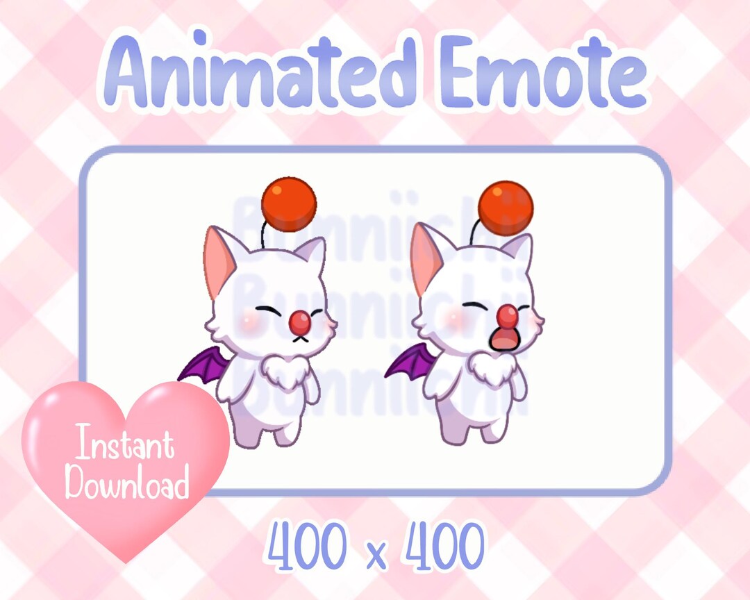 Animated Final Fantasy Moogle Pop Cat Emote | Twitch, Discord, Pngtuber ...