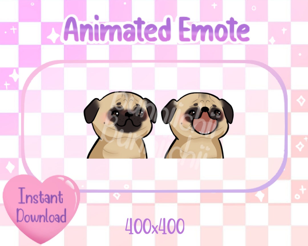 Animated Pug Pop Cat/dog/puppy Twitch/discord Emote & Sticker - Etsy