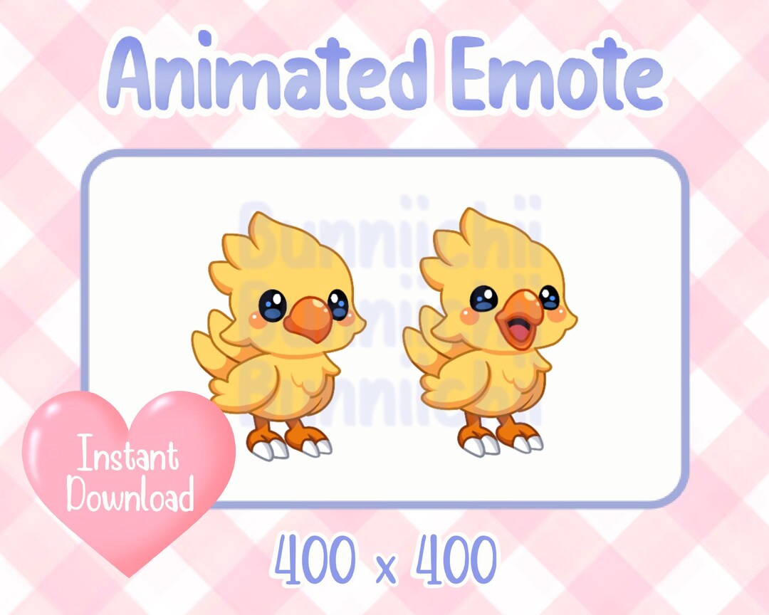 Animated Final Fantasy Chocobo Pop Cat Emote | Twitch, Discord ...