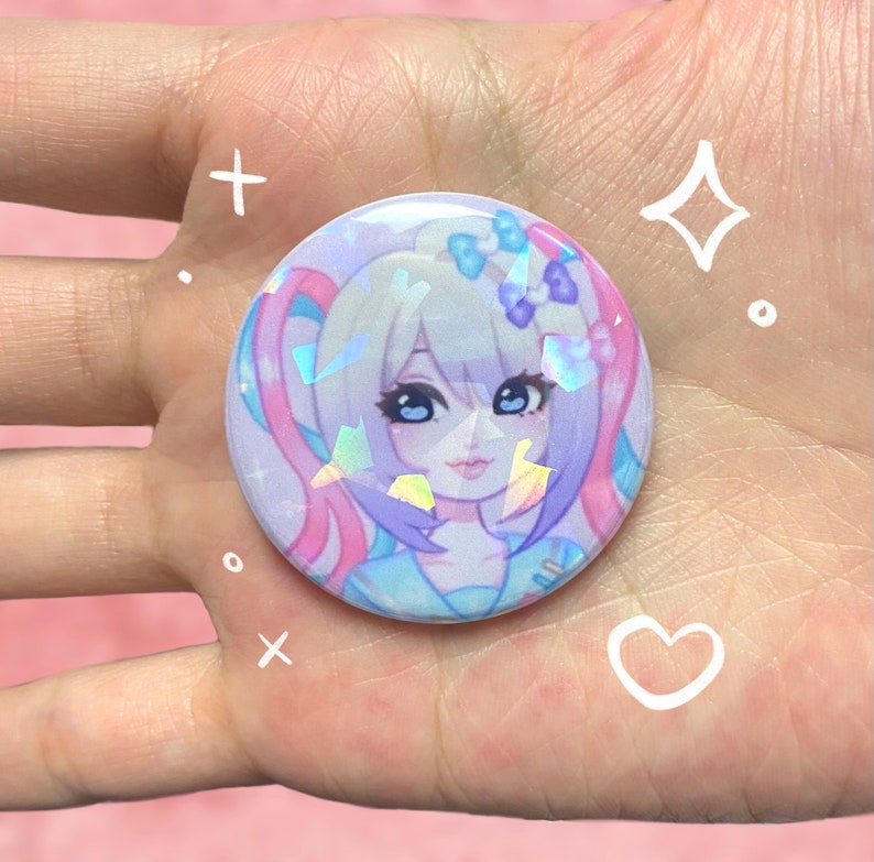 NEEDY STREAMER OVERLOAD Ame-chan & Kangel Holographic Buttons - Etsy ...