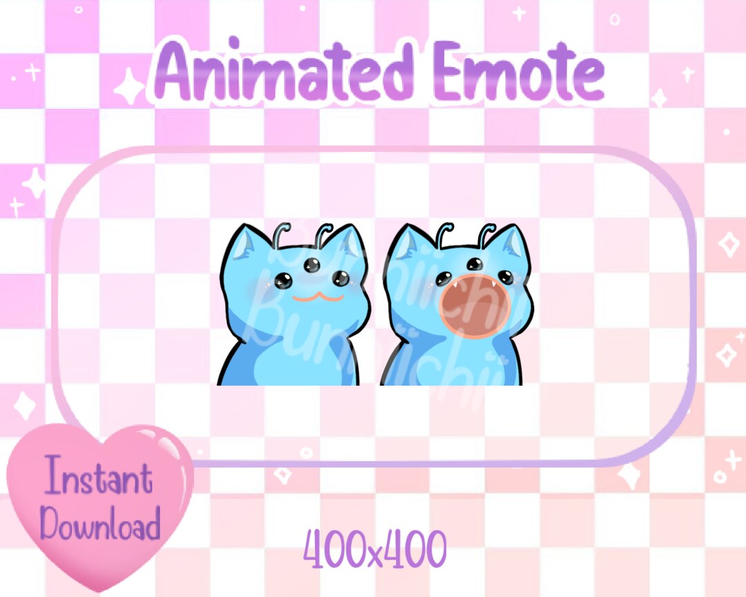Animated Cyan Blue Alien Pop Cat Twitch/discord Emote & Sticker - Etsy