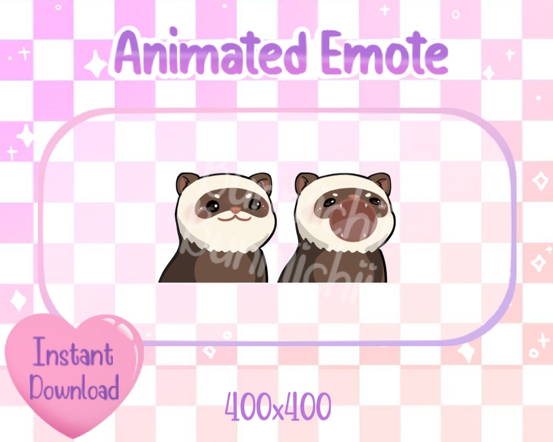 Animated Cute Ferret Pop Cat Twitch/discord Emote & Sticker - Etsy