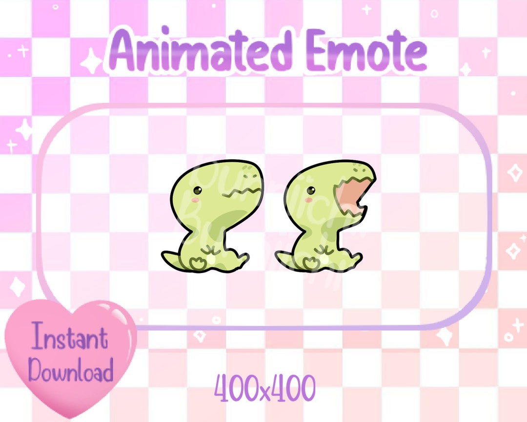 Animated Green T-rex Chibi Dinosaur Pop Cat Twitch/discord Emote ...