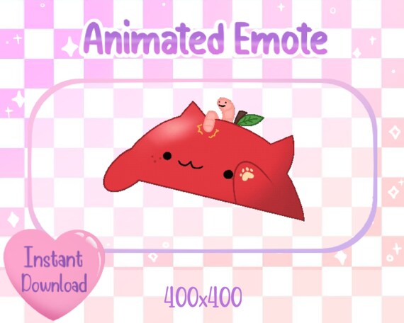 Animated Apple With Worm Buddy Bongo Cat Twitch/discord Emote | Etsy