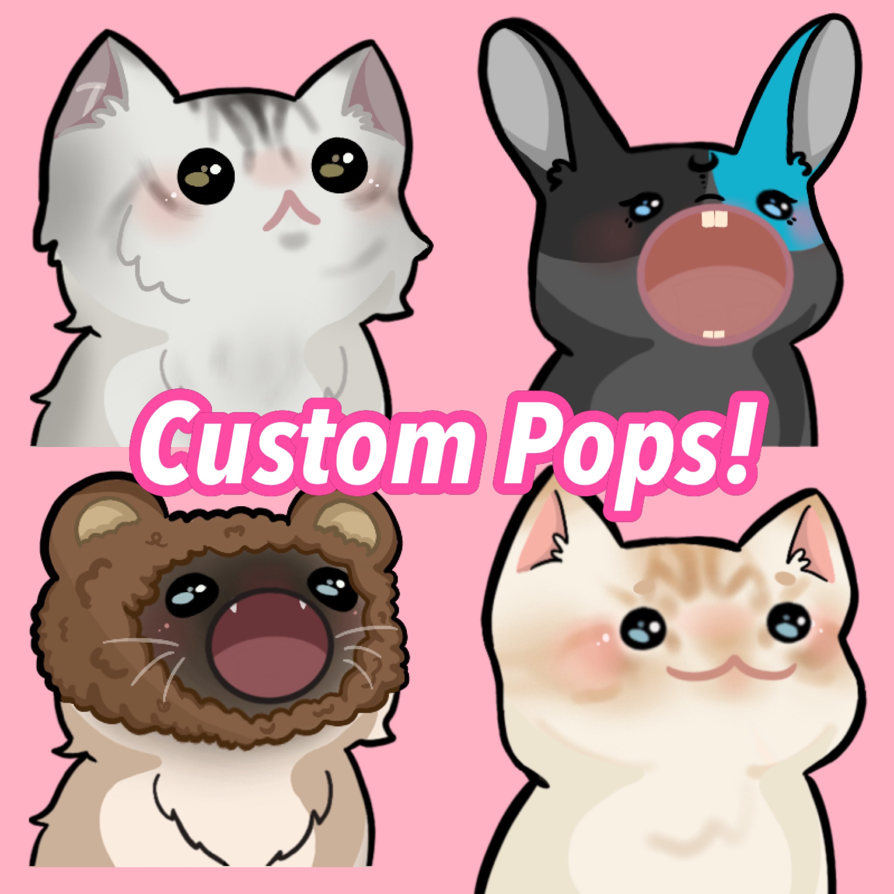 Animated Custom Pop Cats and Bongo Cats Twitch PNG - Etsy