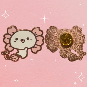 Pink Sakura Axolotl Chibi Copper Enamel Pin | 1.5 Inches - Etsy