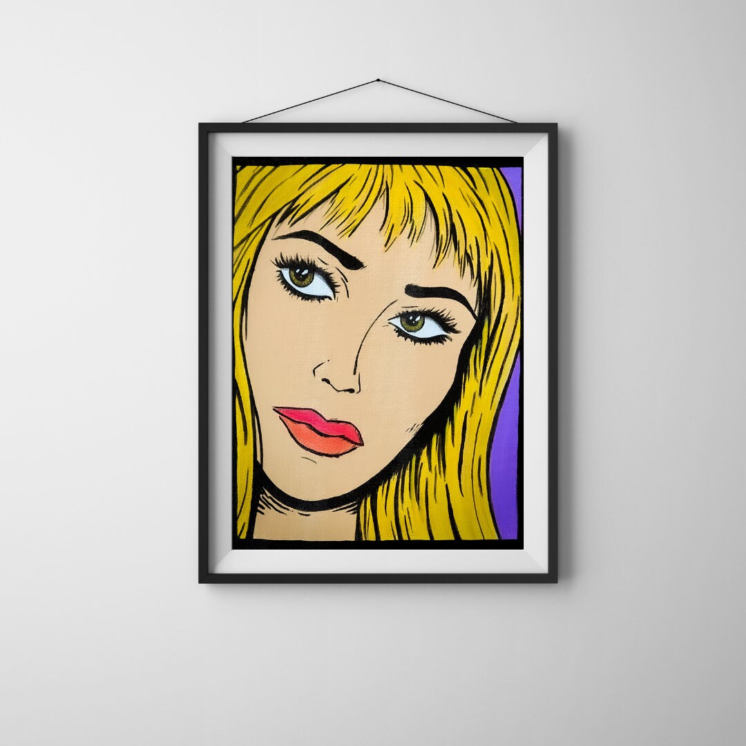 Haley - Pop Art Print 8.5 X 11in./5 X 7in. Matte Cardstock Bright Vivid ...
