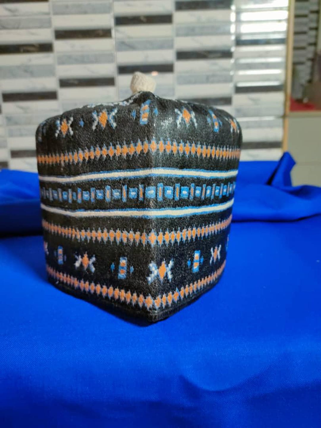 African Hausa Fulani Traditional Handmade Cap Nigerian Hat Tangaran ...