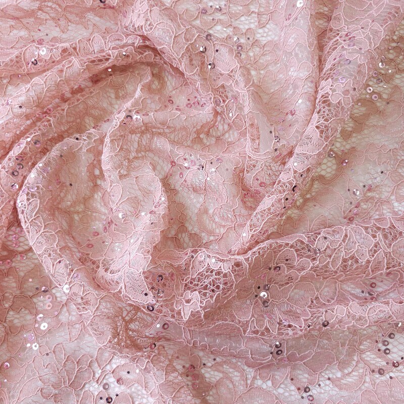 Pink Lace Fabric - Etsy UK