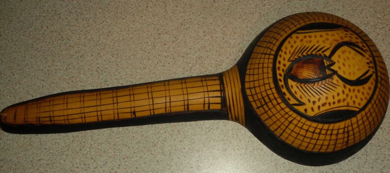 African Handmade Fula Calabash Gourd Ladle Ludayi Serving Dessert Soup ...