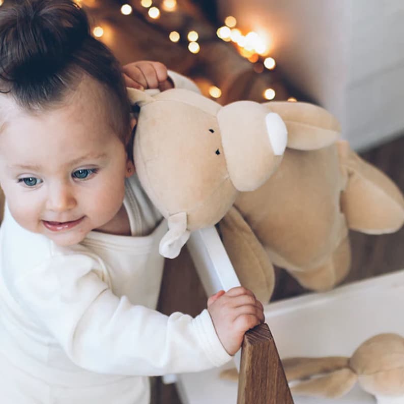 Wooly Organic Big Cuddly Teddy Bear Baby Cuddle Bed Toy Hypoallergenic ...