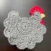 Set of 4 Chicken Crochet Coaster, Handmade Coaster, Animal Coaster - Etsy